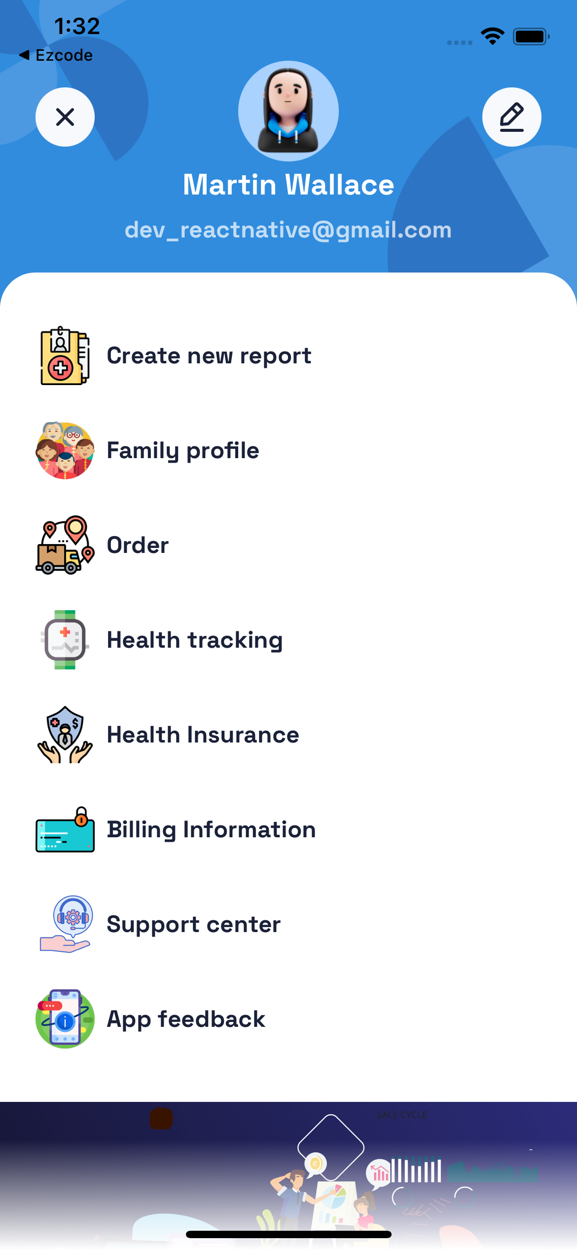 Ezcode-Menu-Slide Bar React Native Template by BrightTeam | CodeCanyon
